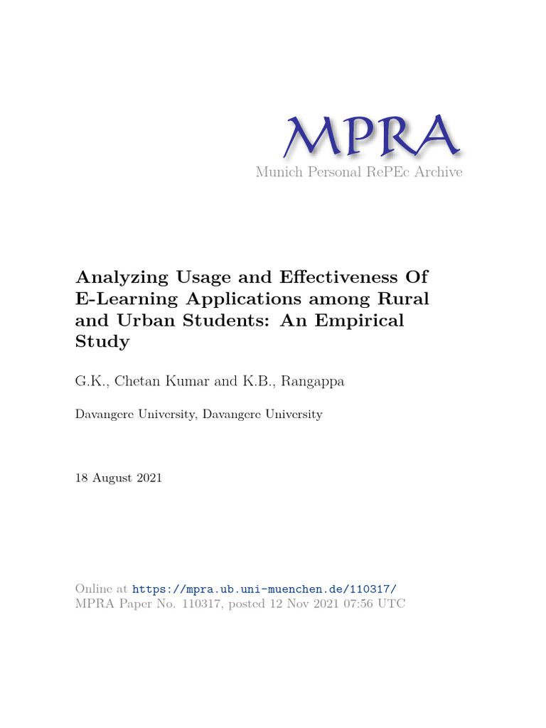 Analyzing Usage and Effectiveness of E-Learning Application Amongs ...
