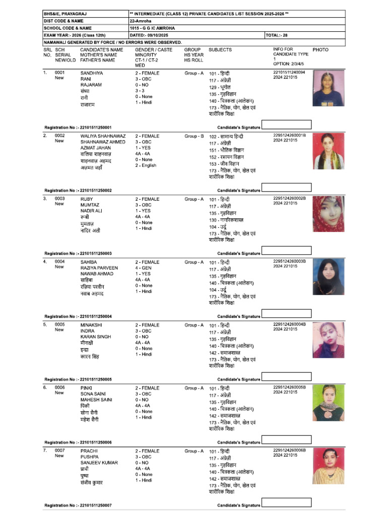 Class 12th Private | PDF