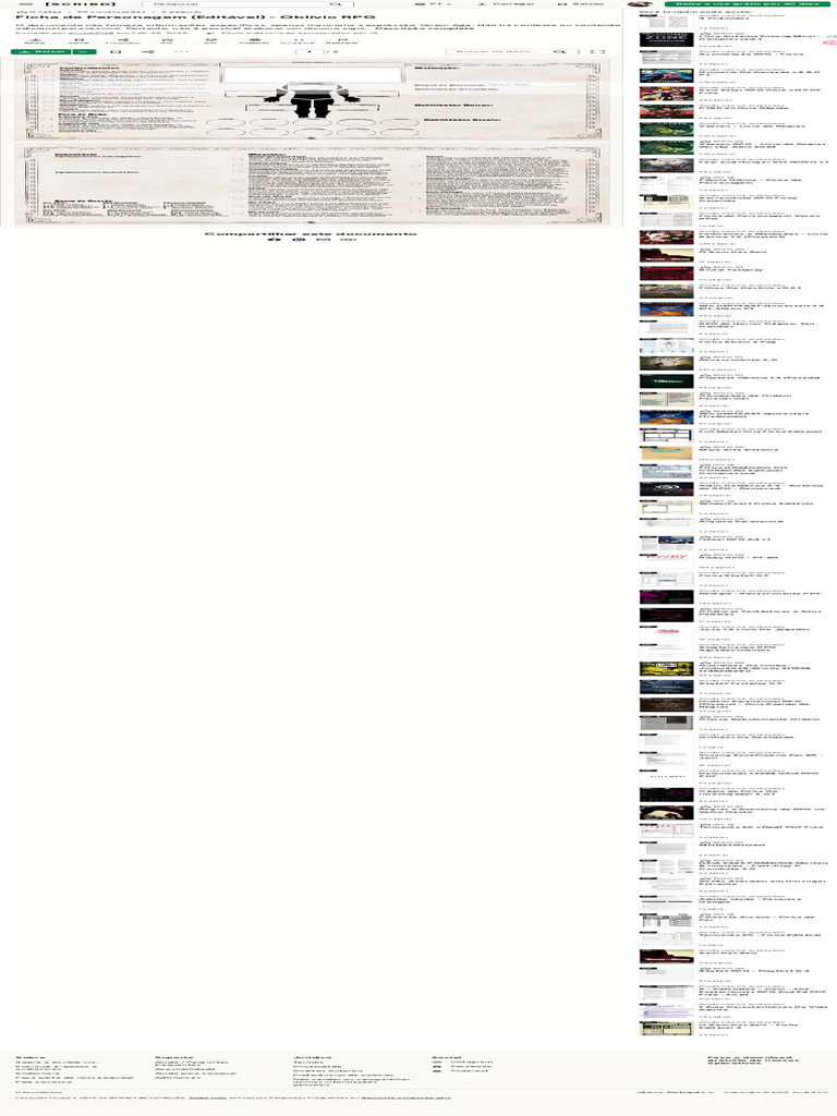 Ficha de Personagem (Editável) - Oblívio RPG - PDF | PDF | Jogos de RPG