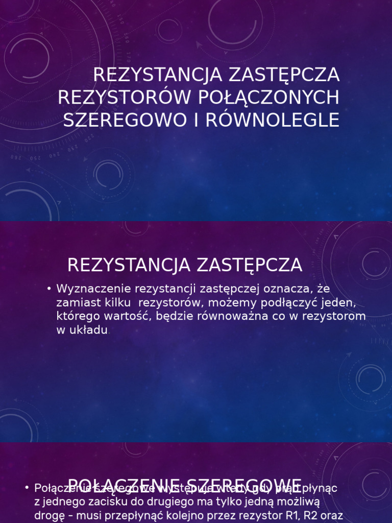 Rezystancja Zastępcza Rezystorów Połączonych Szeregowo I Równolegle | PDF