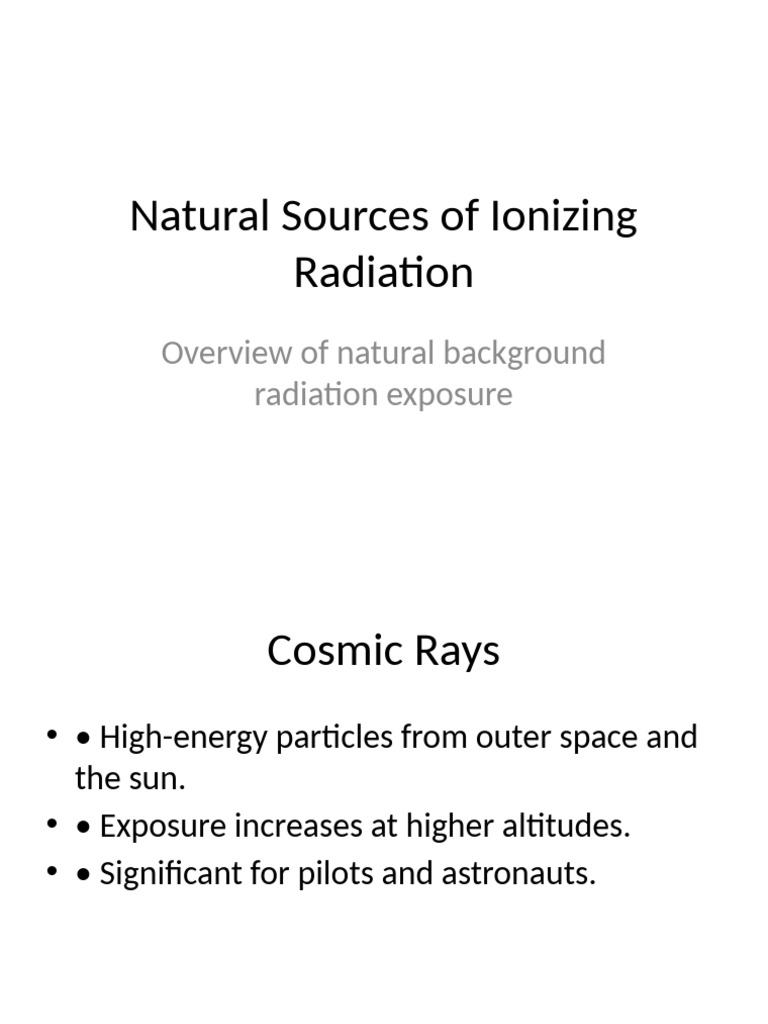 Natural Sources Radiation | PDF
