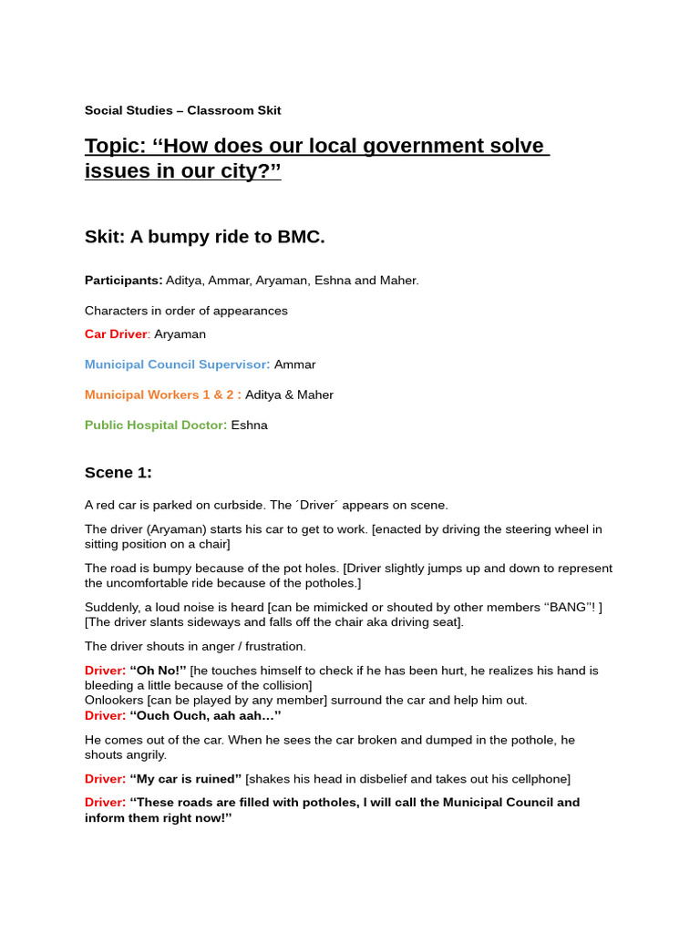 RHIS 4A - Social Studies SKIT | PDF