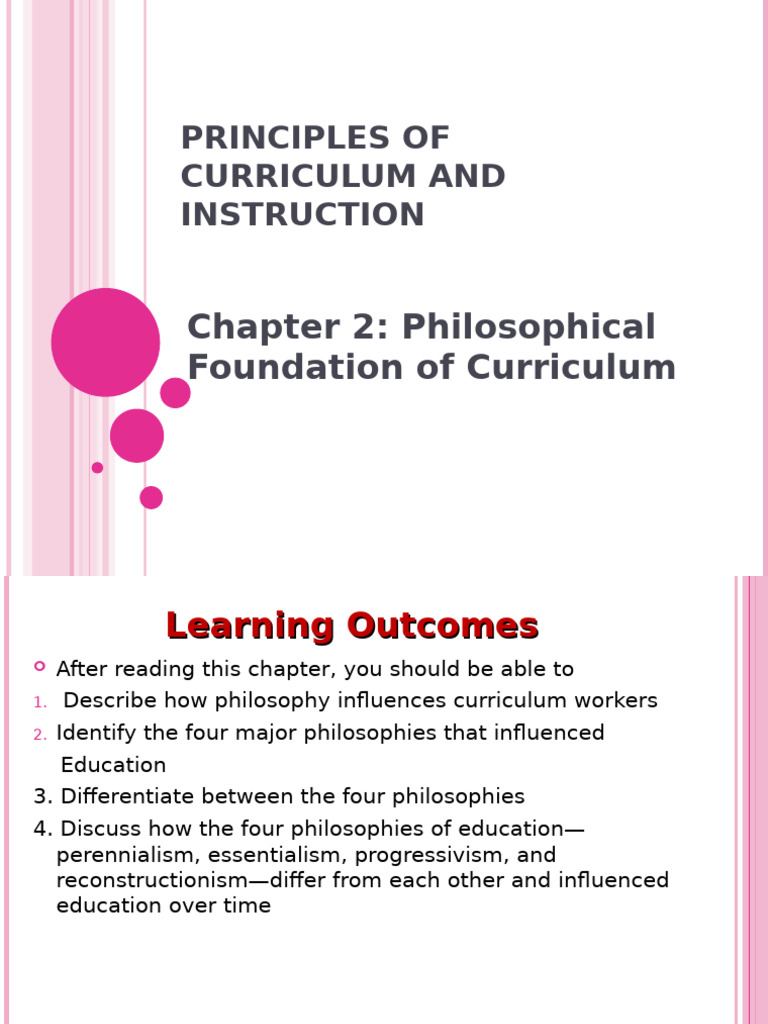 Philosophical Foundations of Curriculum | PDF | Philosophy Of Education ...