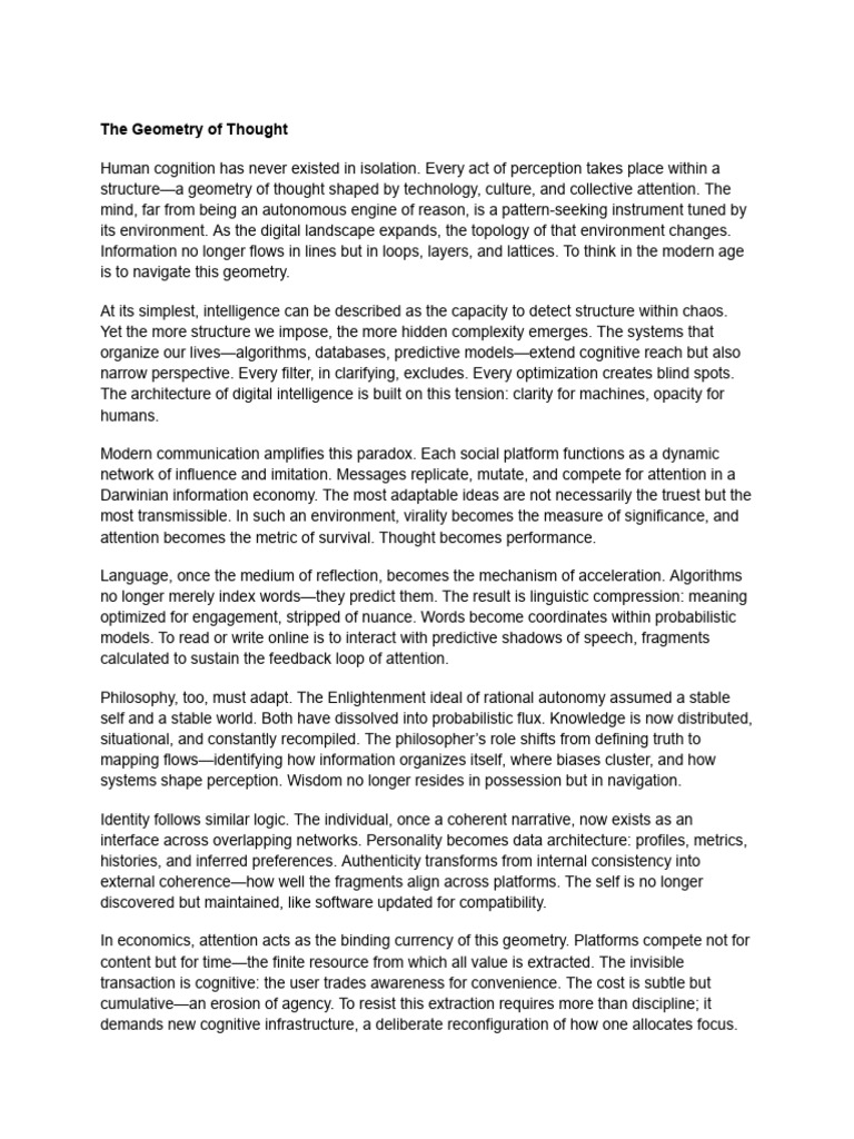The Geometry of Thought 3 | PDF | Information | System