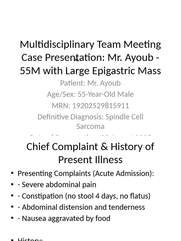 Multidisciplinary Meeting: Spindle Cell Sarcoma | PDF | Stomach | Sarcoma