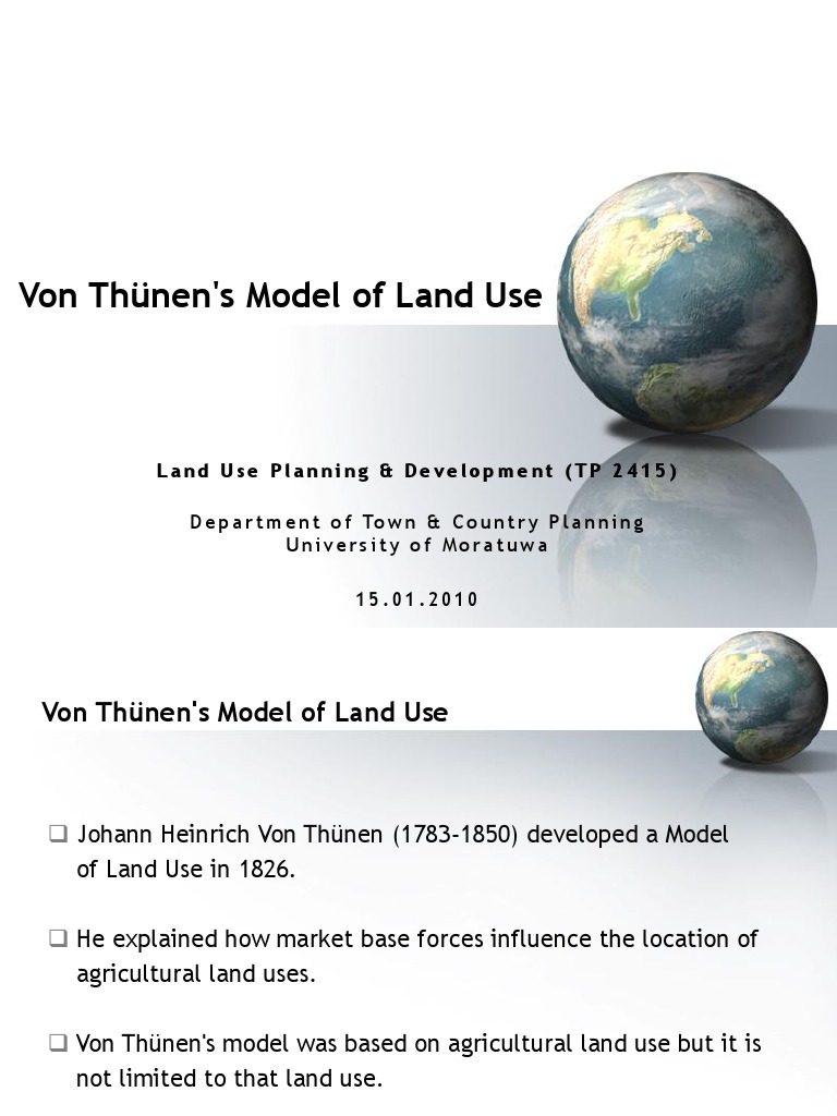 Von Thunen Theory | PDF | Agriculture | Land Management