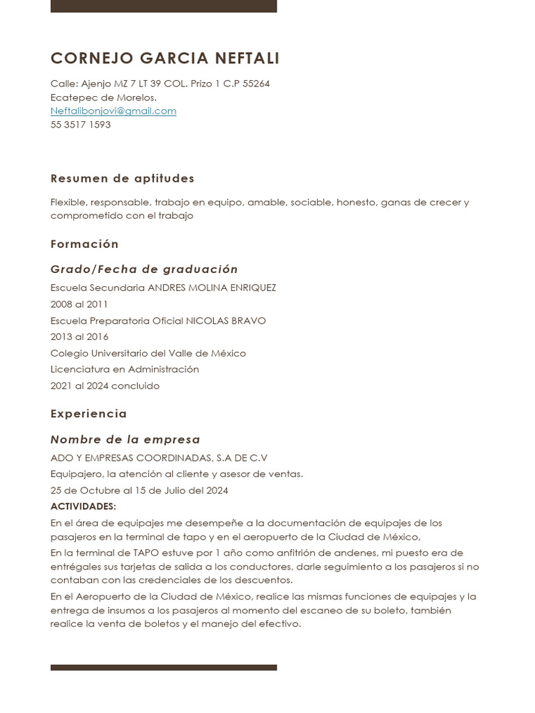 CV Cornejo Garcia Nef Tali | PDF