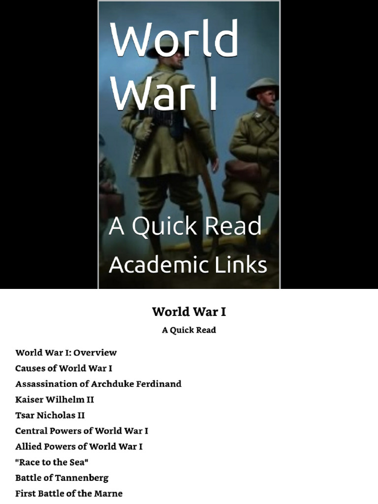 World War I A Quick Read by Academic Links | PDF