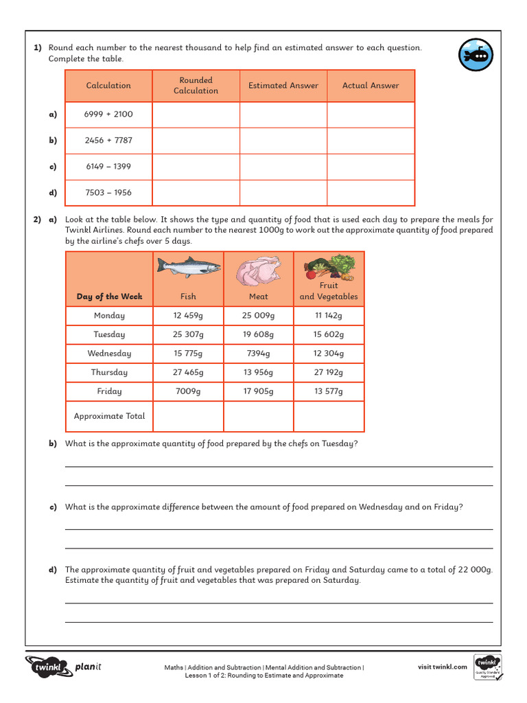 Horizontal Format - Rounding To Estimate and Approximate | PDF | Rounding