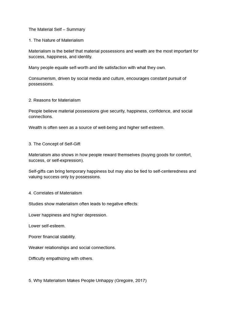 Material Self | PDF