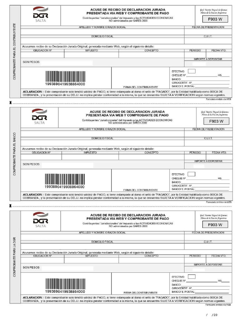 2-Dgr f903 W Acuse Rbo Ddjj-Pago | PDF