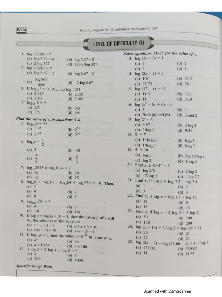 Logarithm Cat 1 | PDF