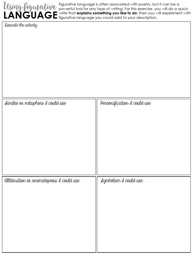 Exploring Figurative Language in Writing | PDF