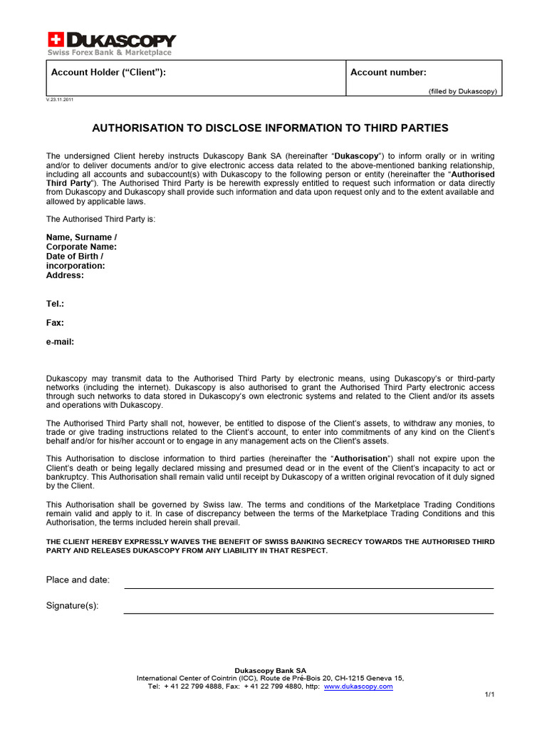 Third Party Disclosure Authorization Form | PDF | Justice | Crime ...