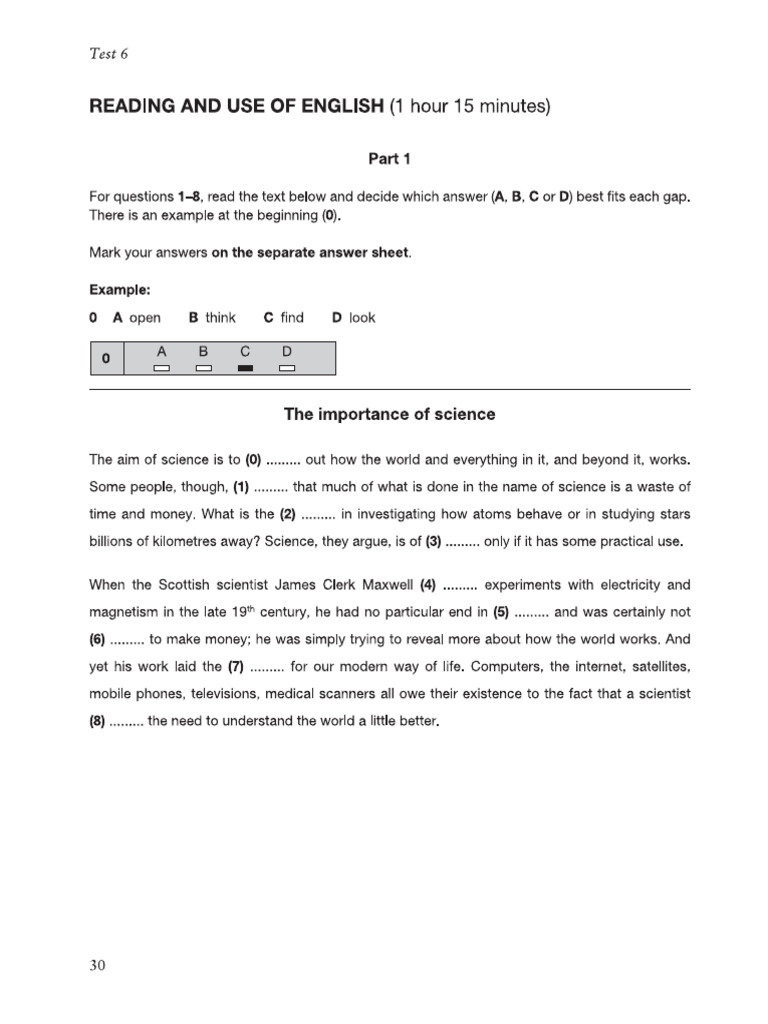 Reading b2 Test6 | PDF