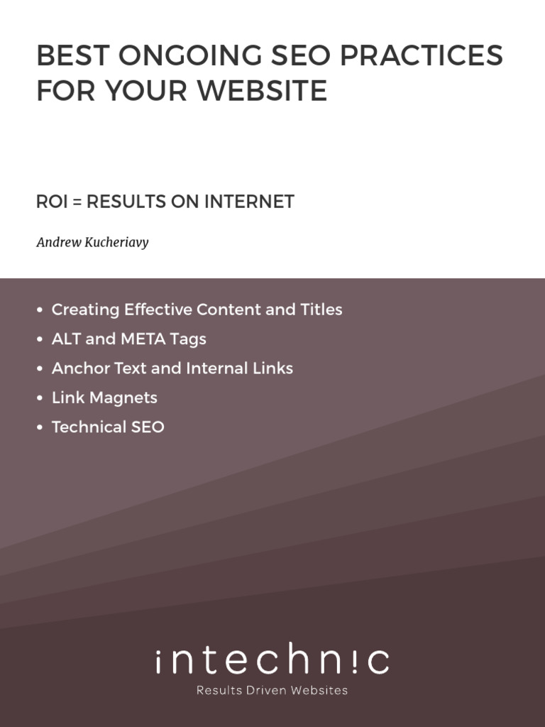 Best Ongoing SEO Practices For Your Website | PDF | Search Engine ...