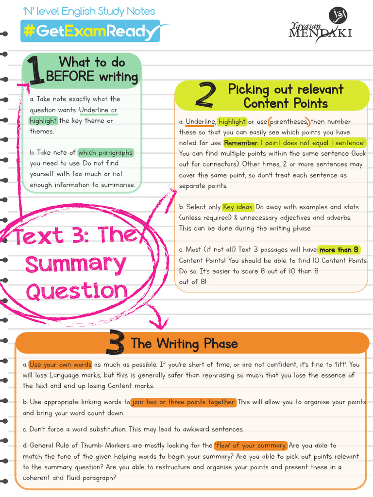 N-Level English Summary Writing Guide | PDF | Linguistic Morphology ...