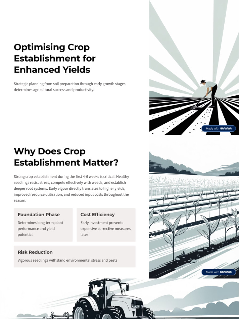 Optimising Crop Establishment for Enhanced Yields | PDF | Soil | Sowing
