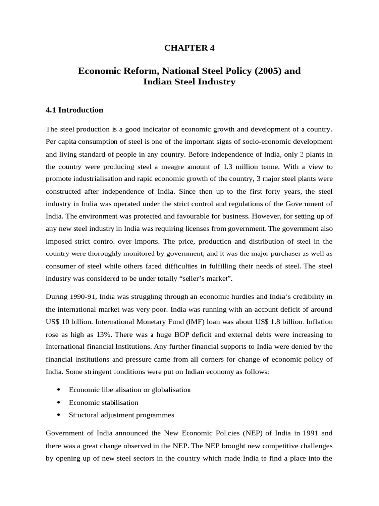 Impact of India's National Steel Policy 2005 | PDF | Errors And ...