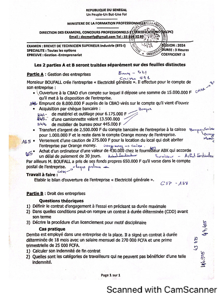 Épreuves BTS 2024 | PDF