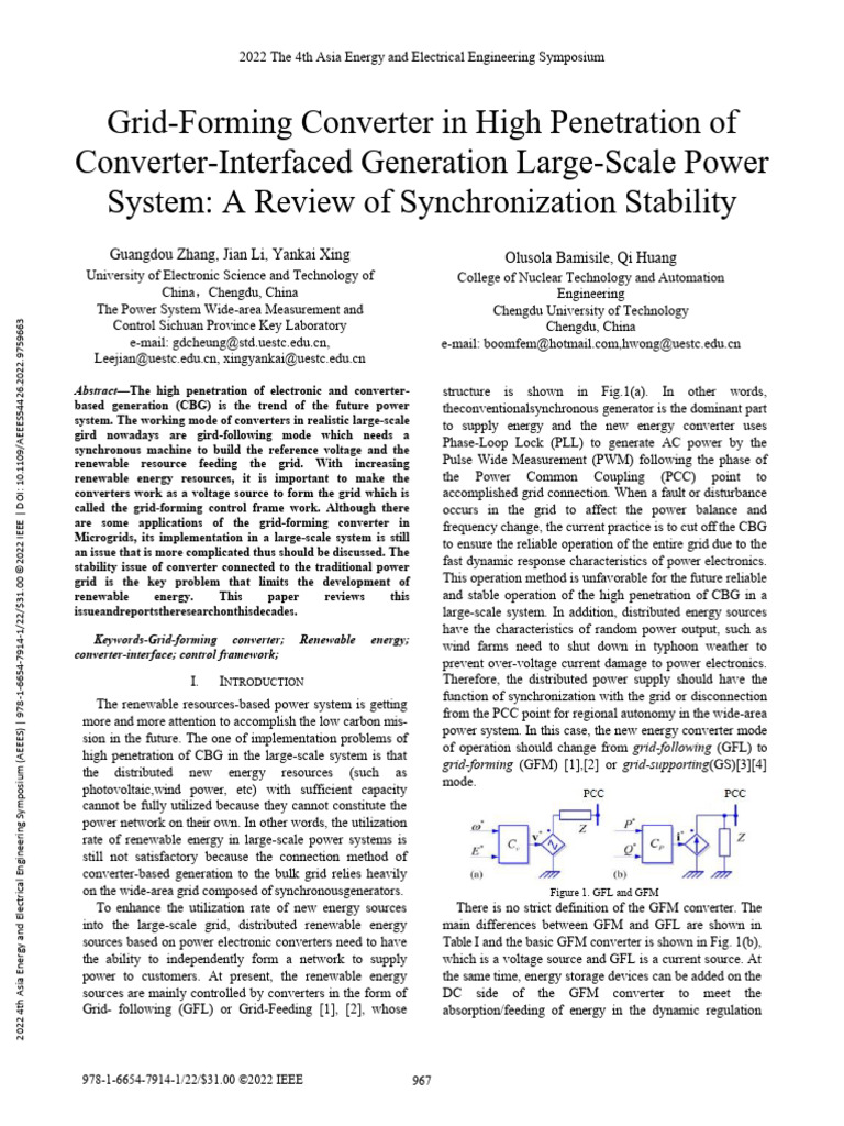 Grid-Forming - Converter - in - High - Penetration - of - Converter ...