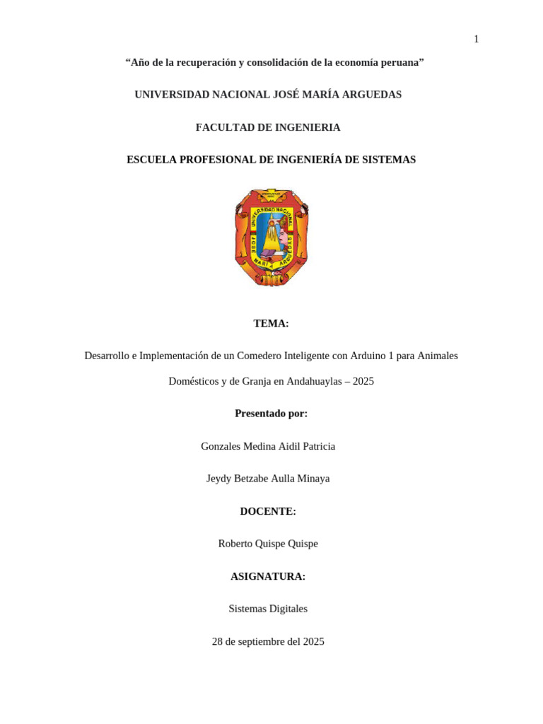 Informe Del Proyecto (Avance) | PDF | Arduino