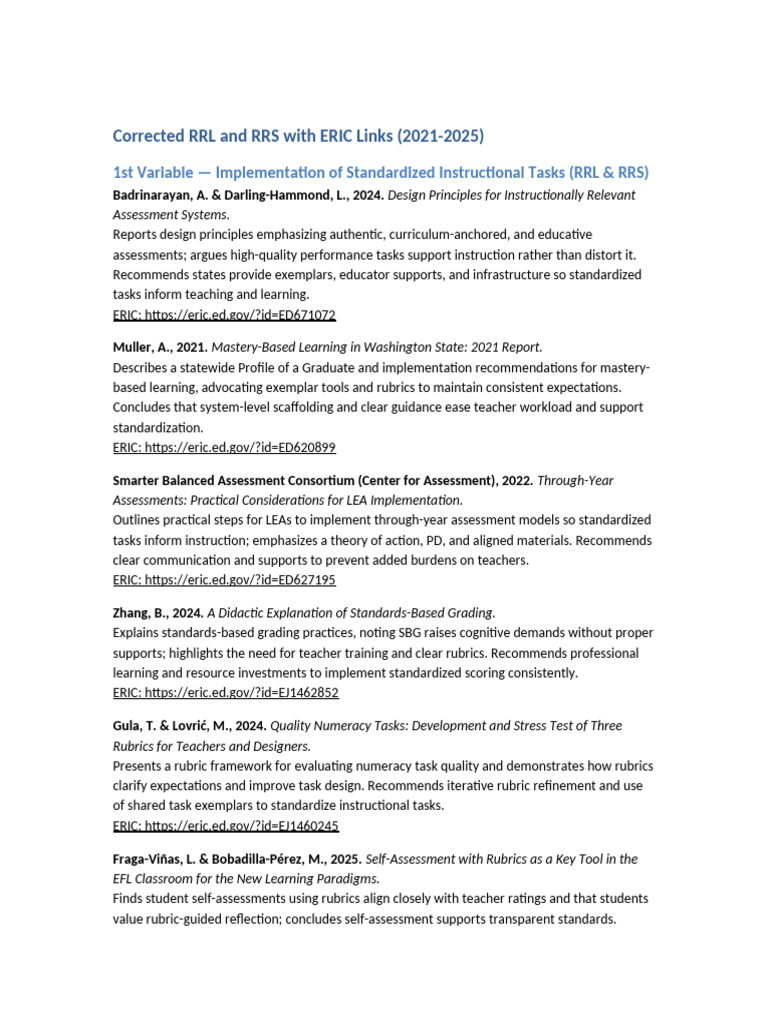Corrected RRL and Rrs Erics | PDF | Teachers | Cognition