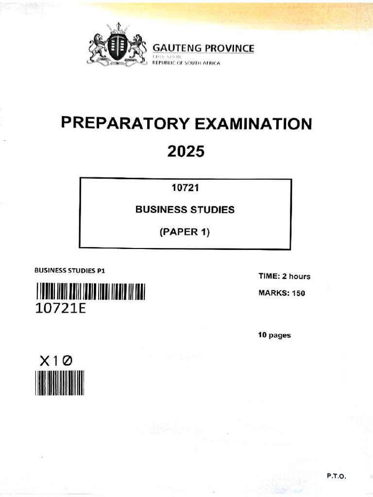 Business Question Paper | PDF