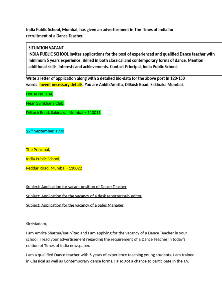 Job Application Practice | PDF