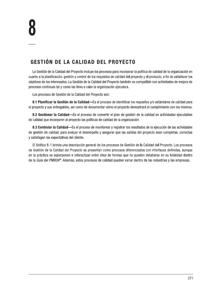 8 Calidad PMBOK 36p | PDF