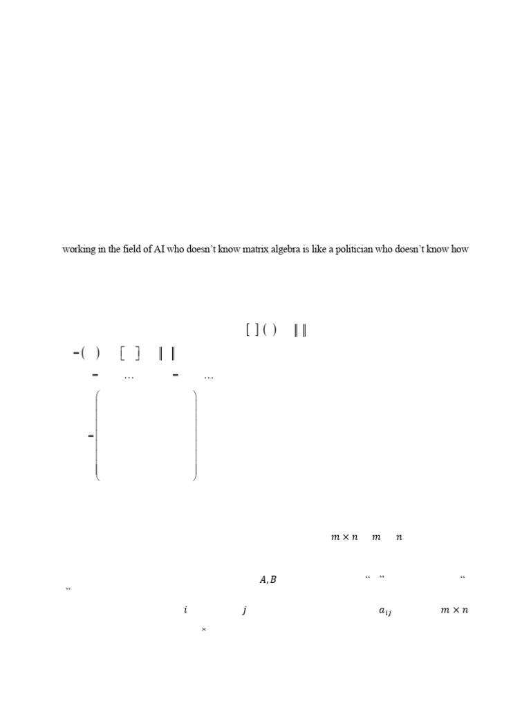 1 MATRIX ALGEBRA Fall 25-26 | PDF | Matrix (Mathematics) | Algebra