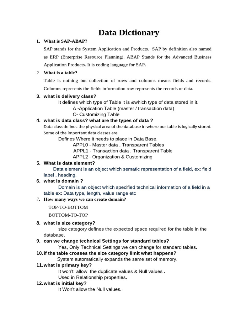 Data Dictionary | PDF | Table (Database) | Databases