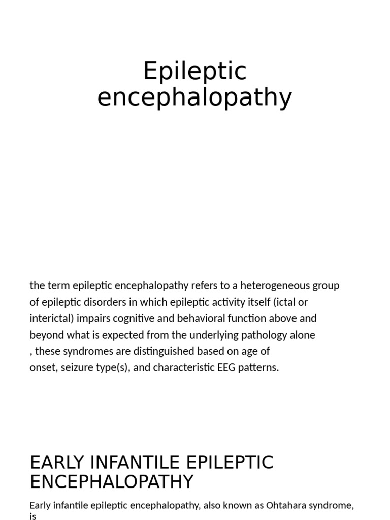 Understanding Epileptic Encephalopathy Types | PDF | Epilepsy ...