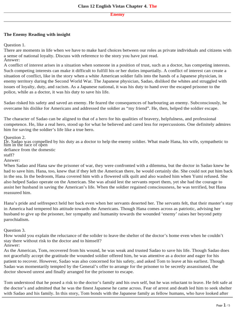 1753099546289.xii - Notes - The Enemy | PDF | Physician | Medical Ethics