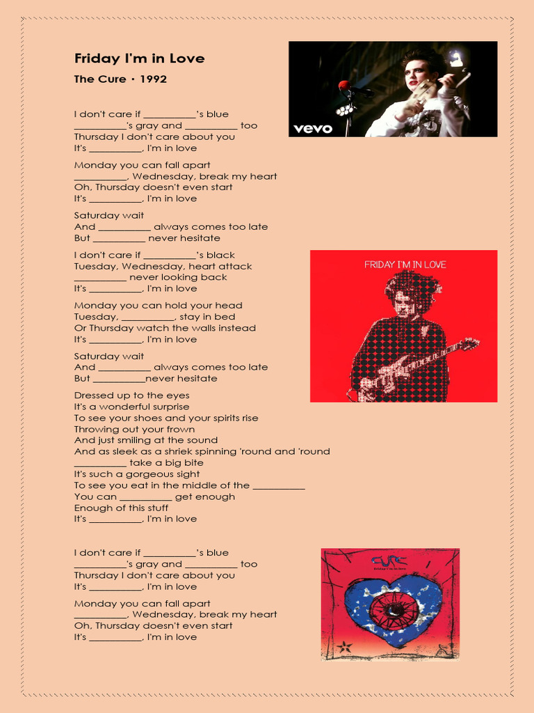 Friday in Love Song Days of The Week I | PDF