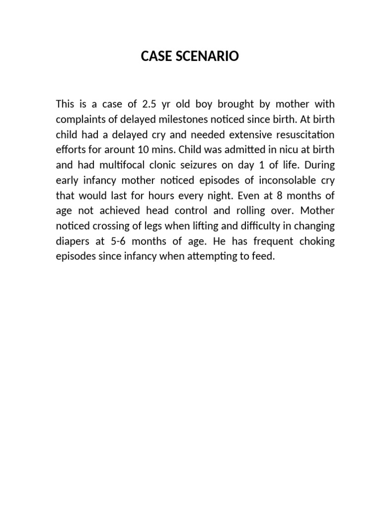 Pediatric Case Scenarios Overview | PDF | Diseases And Disorders ...