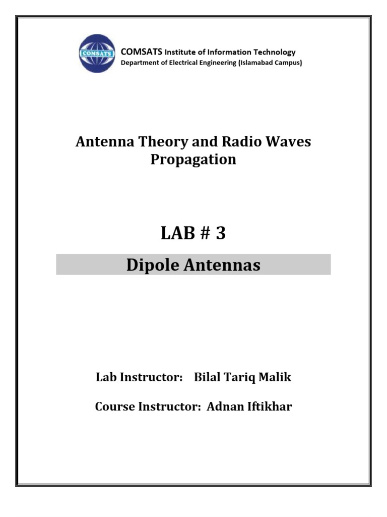 Antenna Lab#3 | PDF | Antenna (Radio) | Electromagnetic Radiation