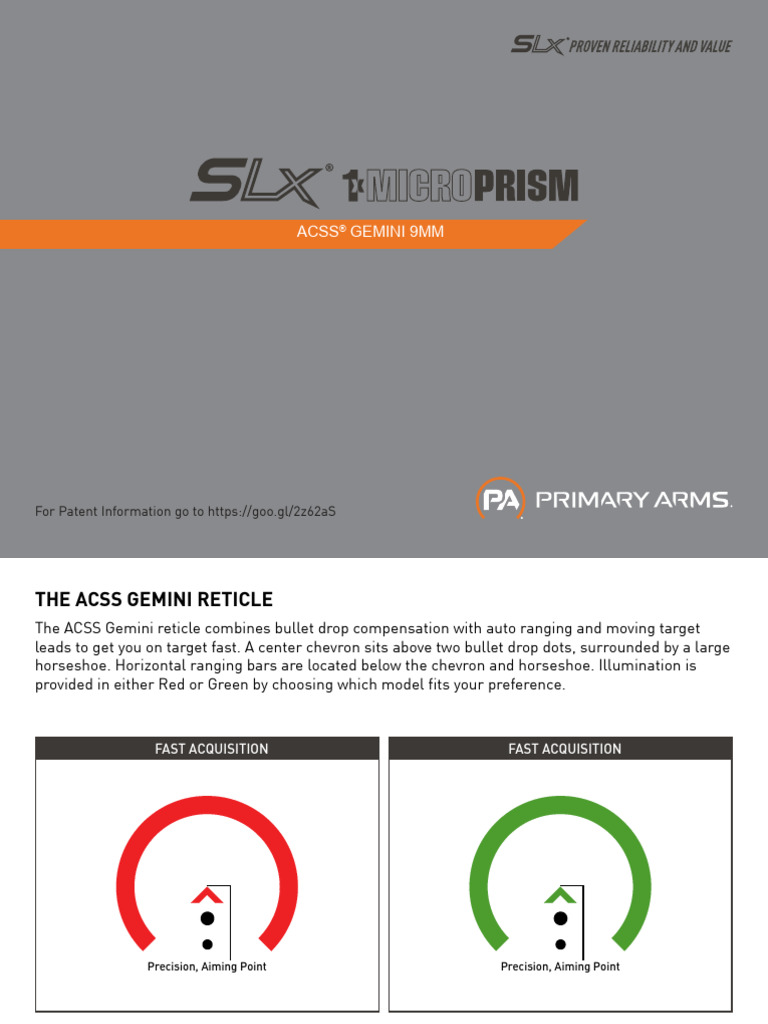 ACSS Gemini Reticle Overview and Features | PDF | Telescopic Sight | Flight