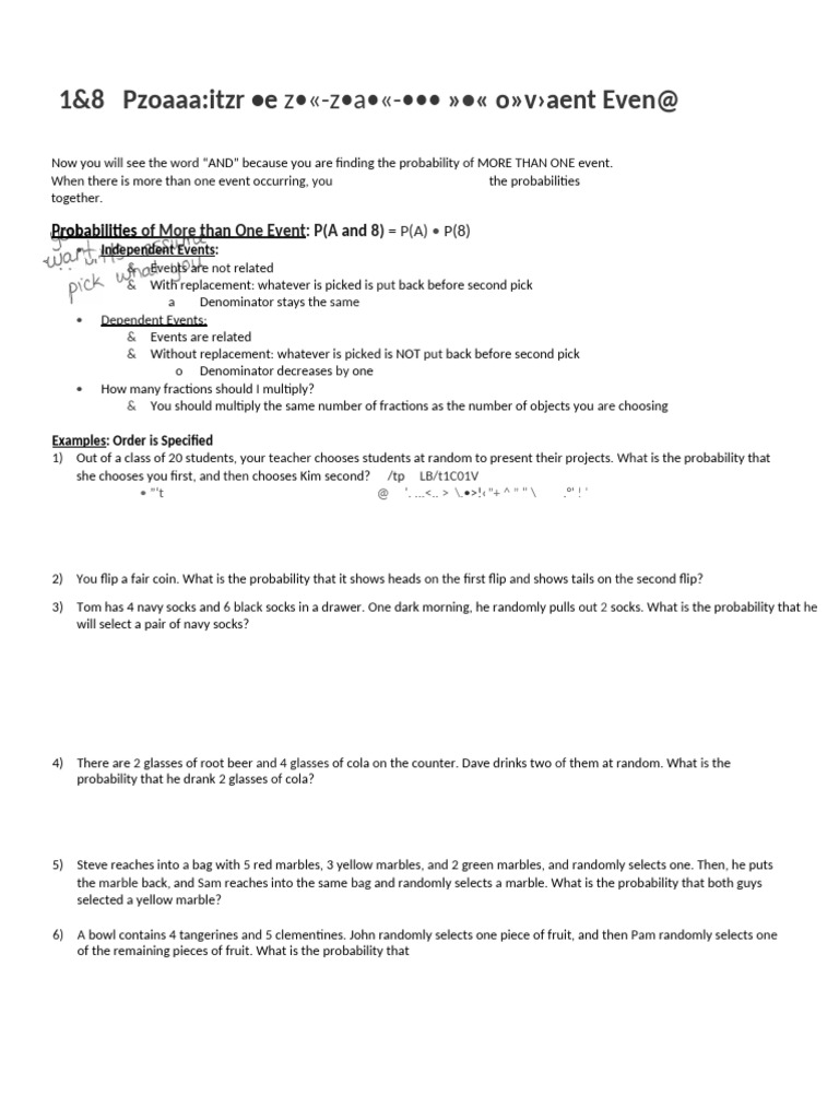 Probability of Multiple Events Explained | PDF