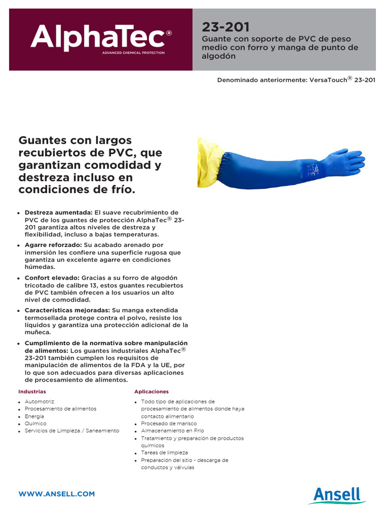 Alphatec 23 201 Pds MX | PDF | Guante | Alimentos