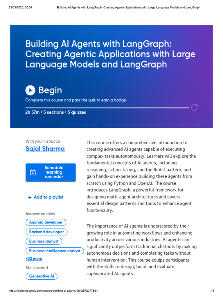 Building AI Agents with LangGraph | PDF | Artificial Intelligence | Intelligence (AI) & Semantics