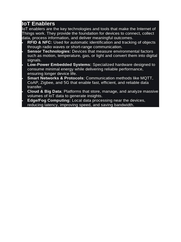 Key IoT Enablers Explained | PDF