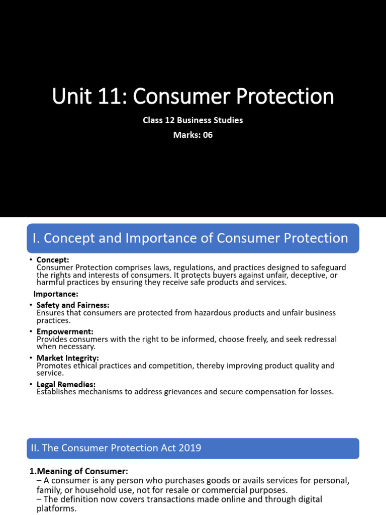 Consumer Protection in Business Studies | PDF | Consumer Protection ...