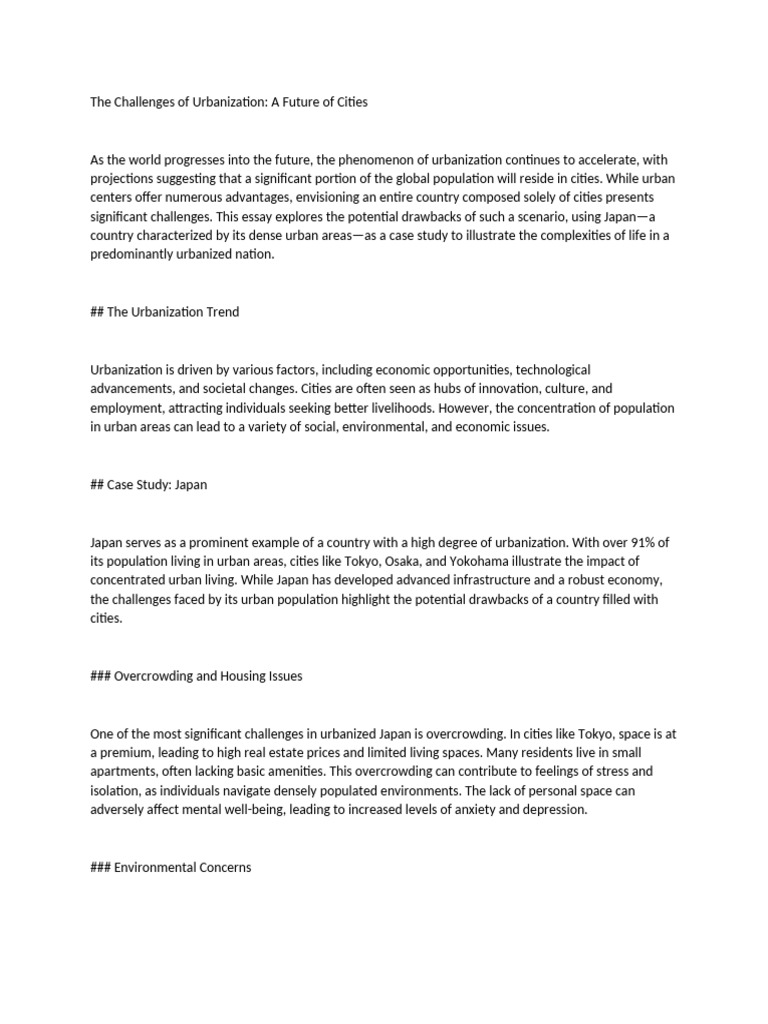 The Challenges of Urbanization | PDF | City | Urbanization
