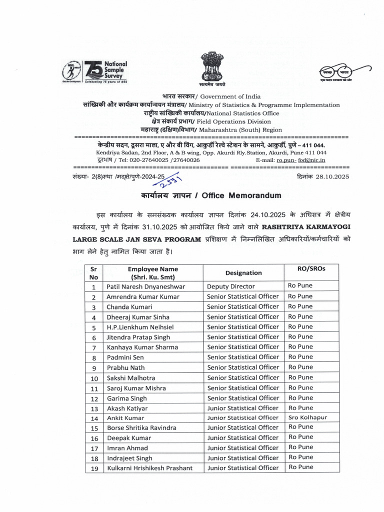 RASHTRIYA KARMAYOGI LARGE SCALE JAN SEVA PROGRAM प्रशिक्षण 31.10.2025 ...