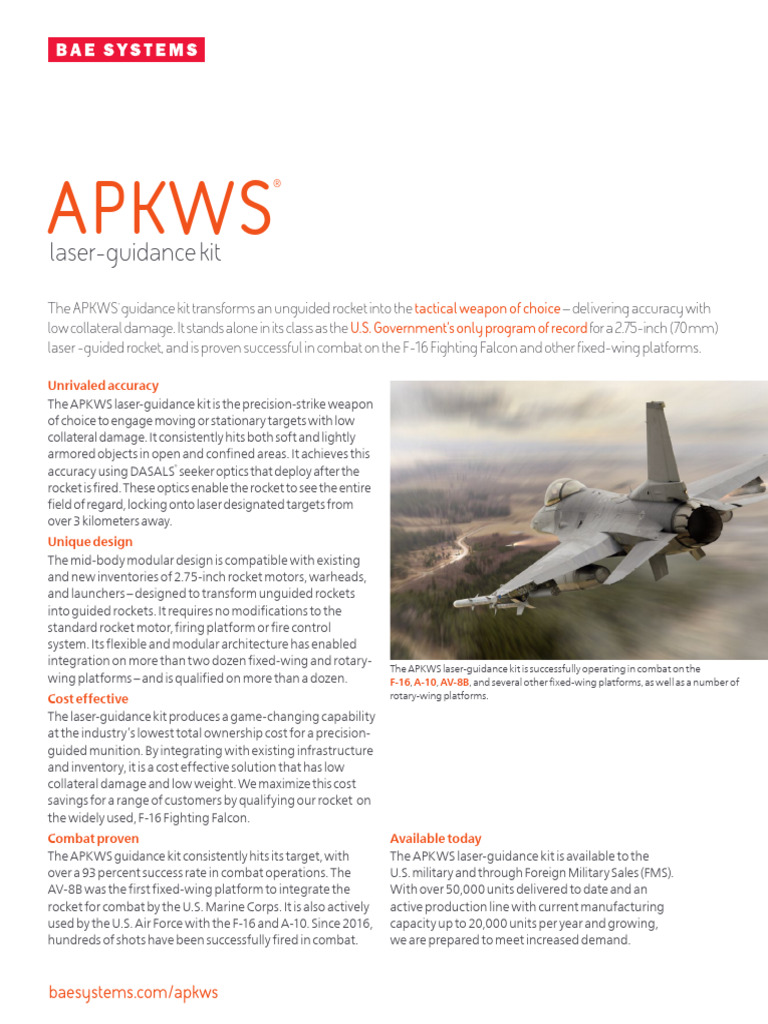 APKWS Laser-Guidance Kit Overview | PDF | Military Technology