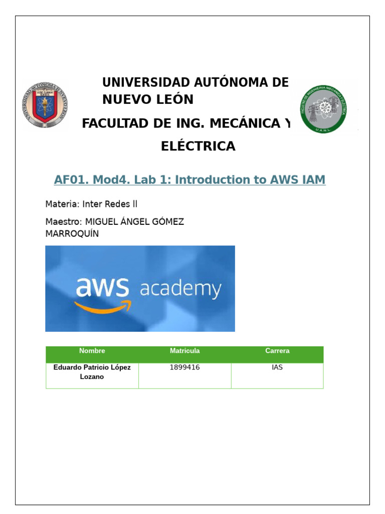 AF01. Mod4. Lab 1-1899416 | PDF