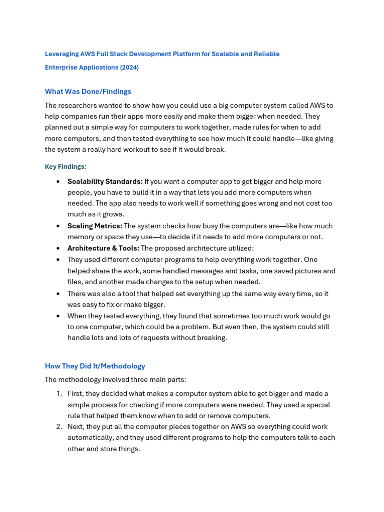 Review - Leveraging AWS Full Stack Development Platform For Scalable and Reliable | PDF ...