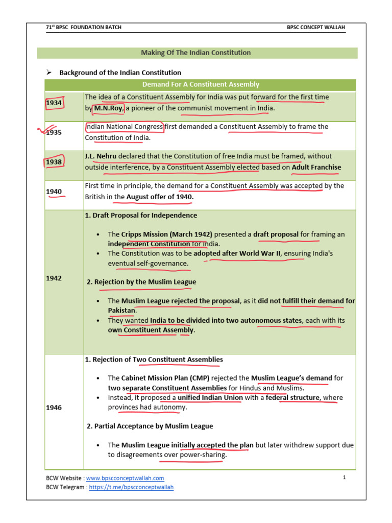 Making of Constitution (Eng) | PDF | British Raj | Politics Of India