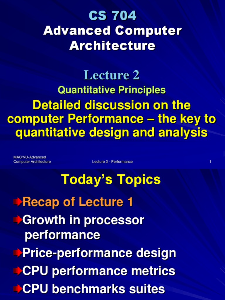 Advanced Computer Architecture-II - CS704 Power Point Slides Lecture 02 ...